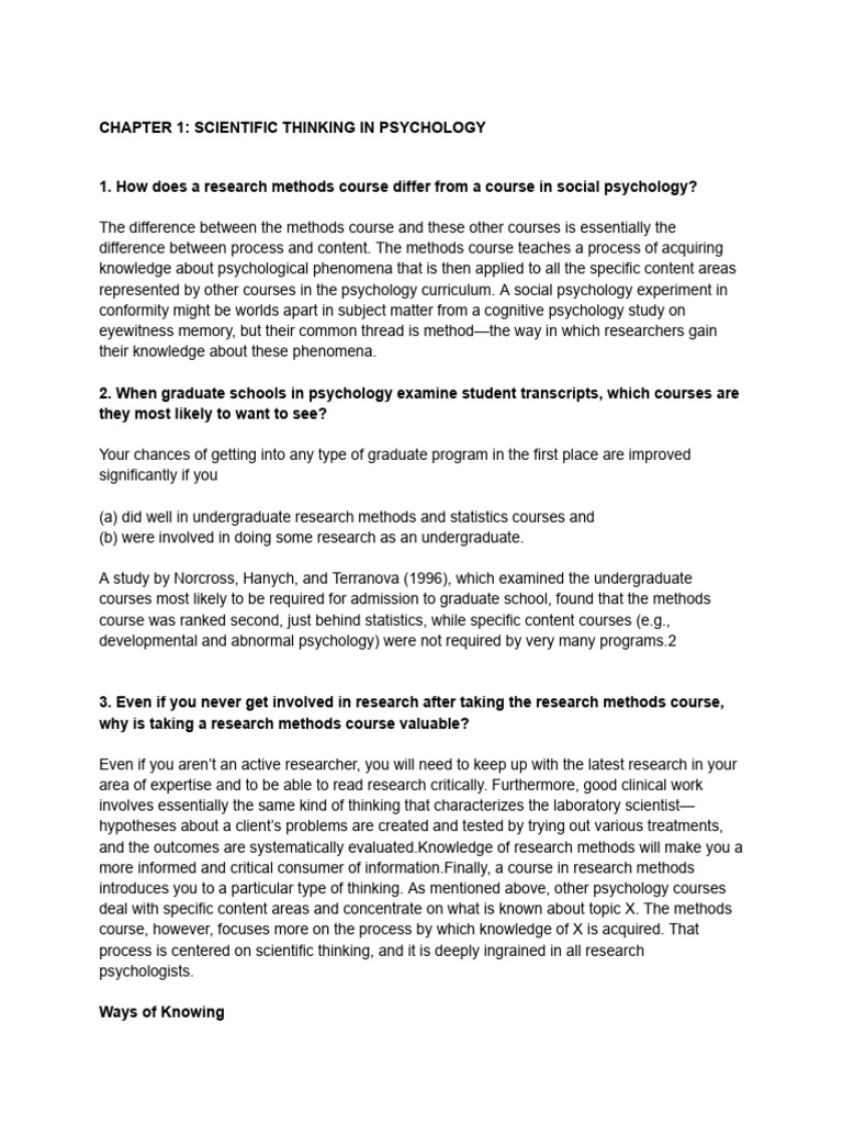 Research Methods in Psychology | PDF