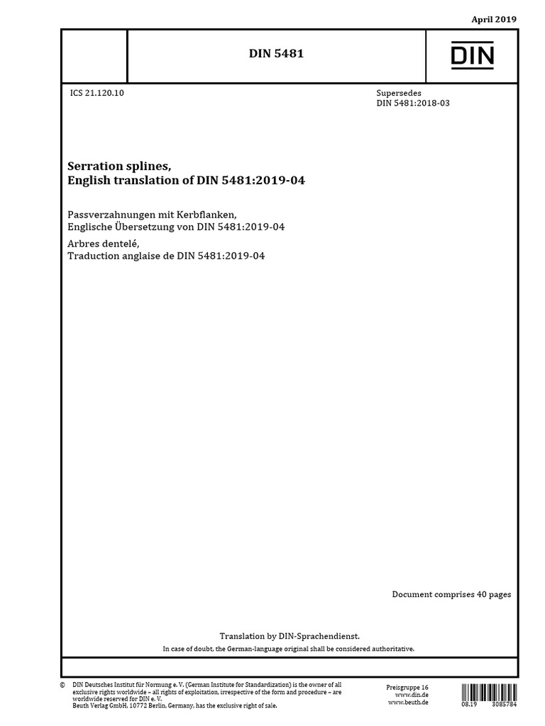 DIN - 5481 Apr 2019 | PDF