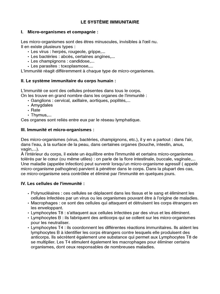Le Système Immunitaire.1 | PDF