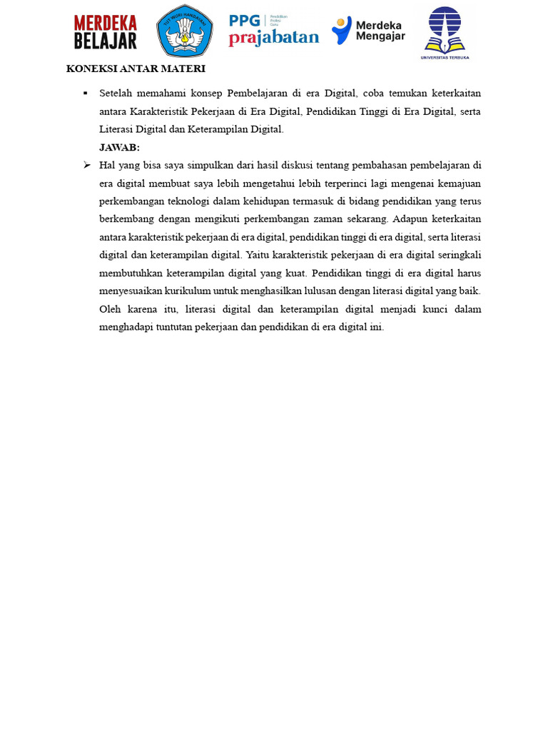 Topik 1, Koneksi Antar Materi_RATNA DEWI | PDF