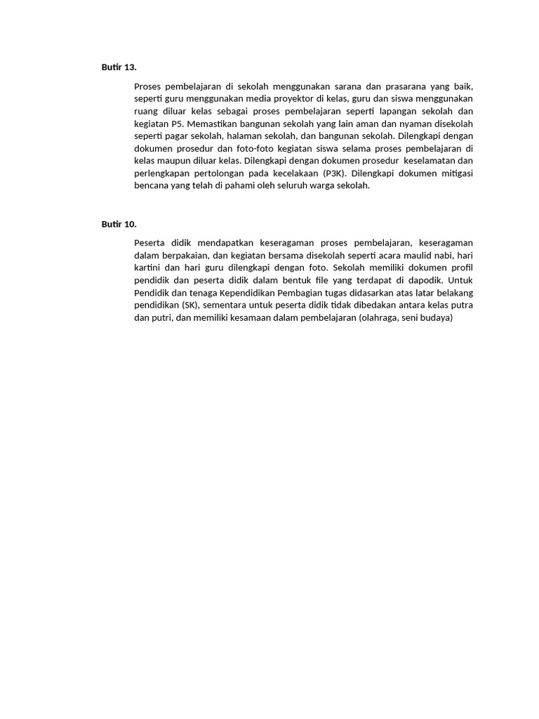 Deskripsi Akreditasi Butir 13 Dan 10 | PDF | Seni