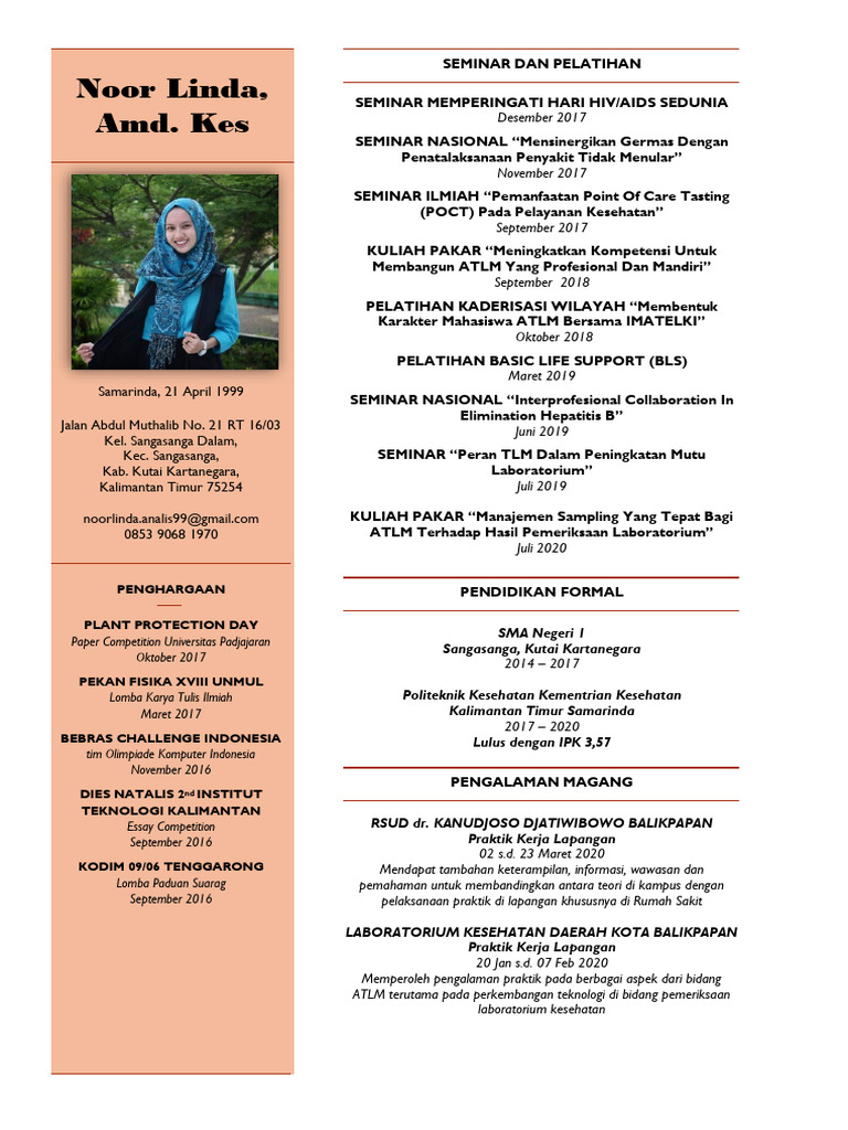 CV Noor Linda | PDF