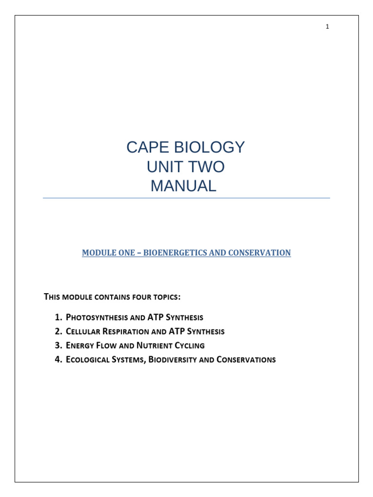 CAPE BIO Unit 2 Review | PDF