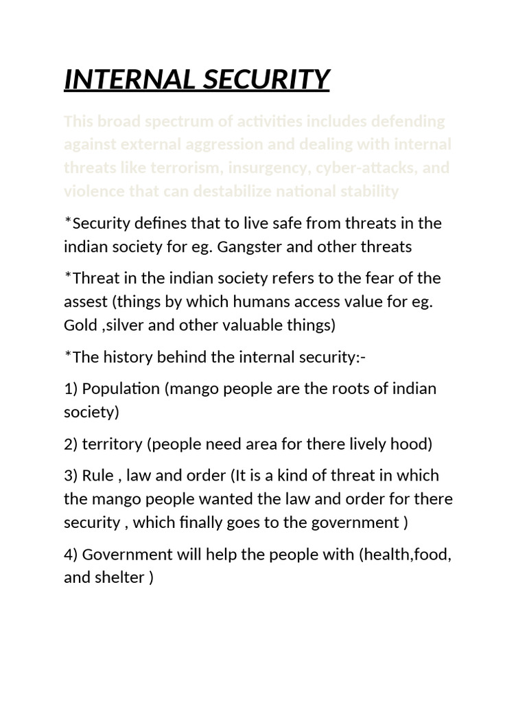 Internal Security | PDF