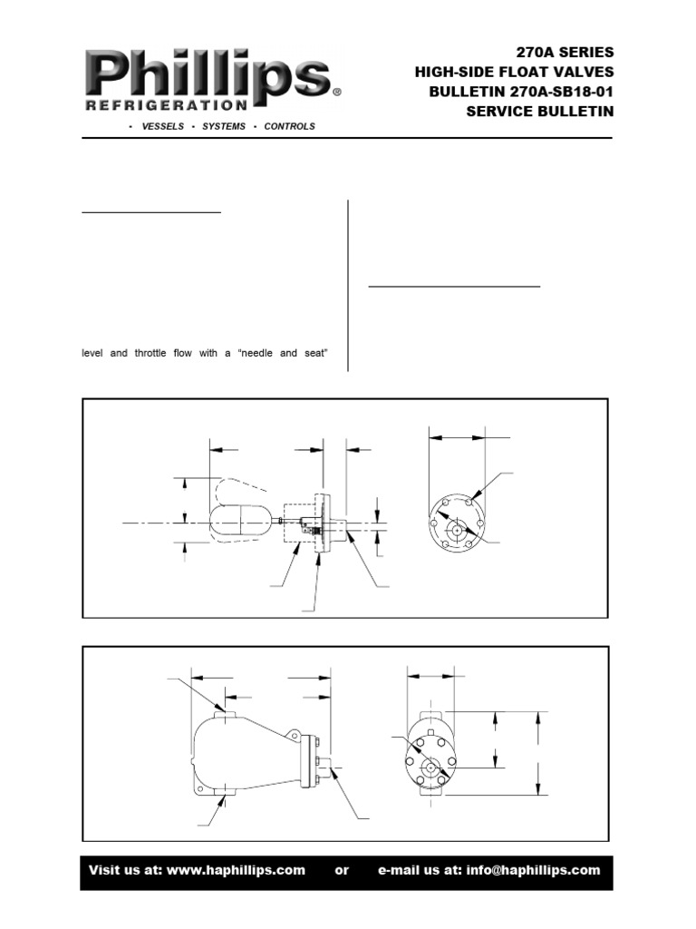 270A Series High-Side Float Valves BULLETIN 270A-SB18-01 Service ...