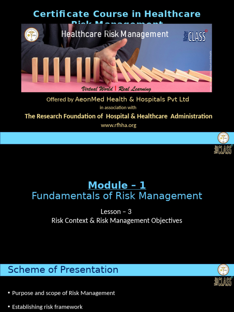 1.3 Risk Context & Objectives of Risk Management | PDF