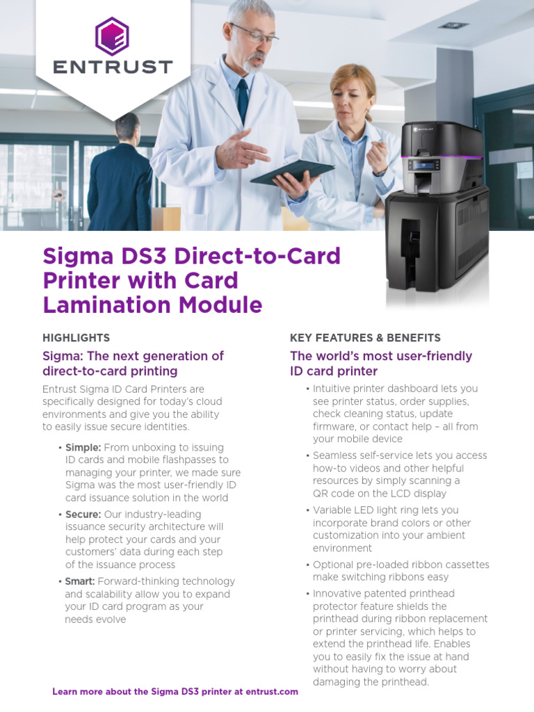 Sigma DS3 Direct To Card Printer Inline Lamination Module DS | PDF ...
