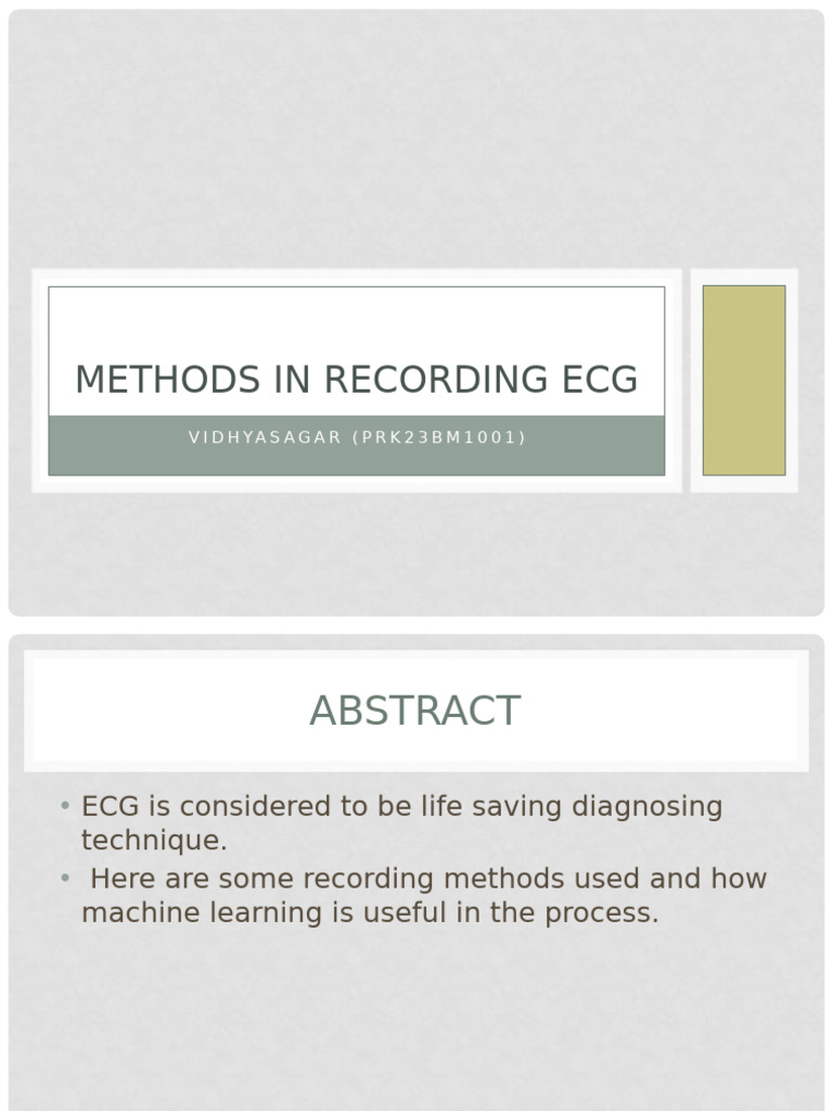 METHODS IN RECORDING ECG | PDF