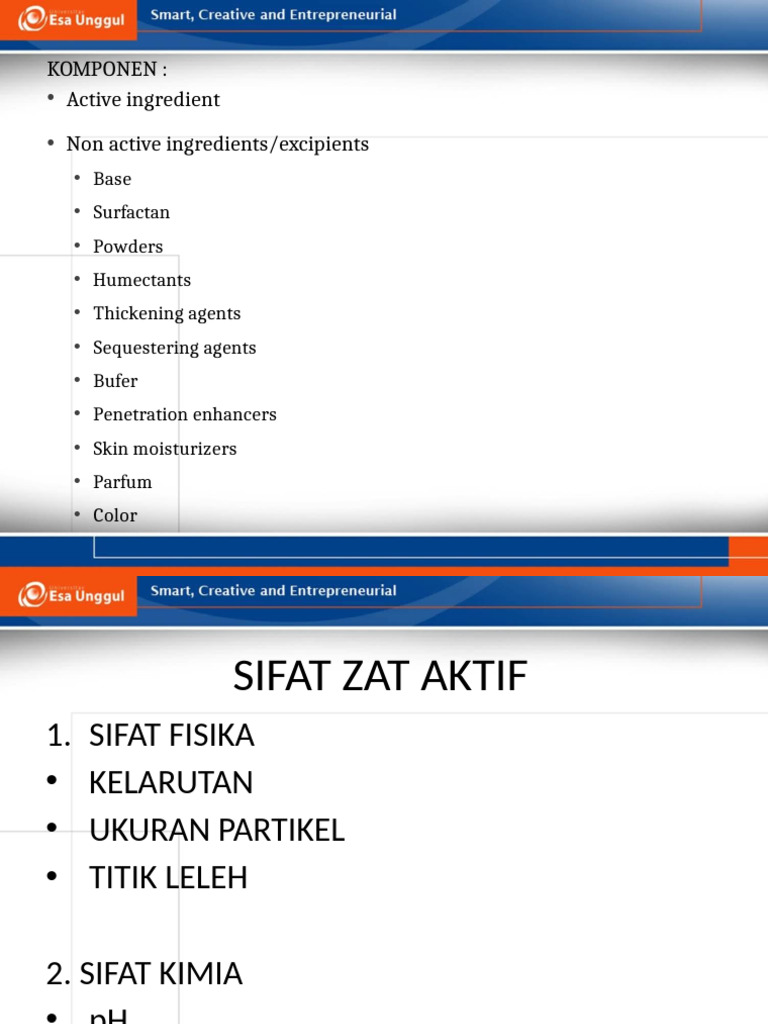 Komponen: Active Ingredient Non Active Ingredients/excipients | PDF