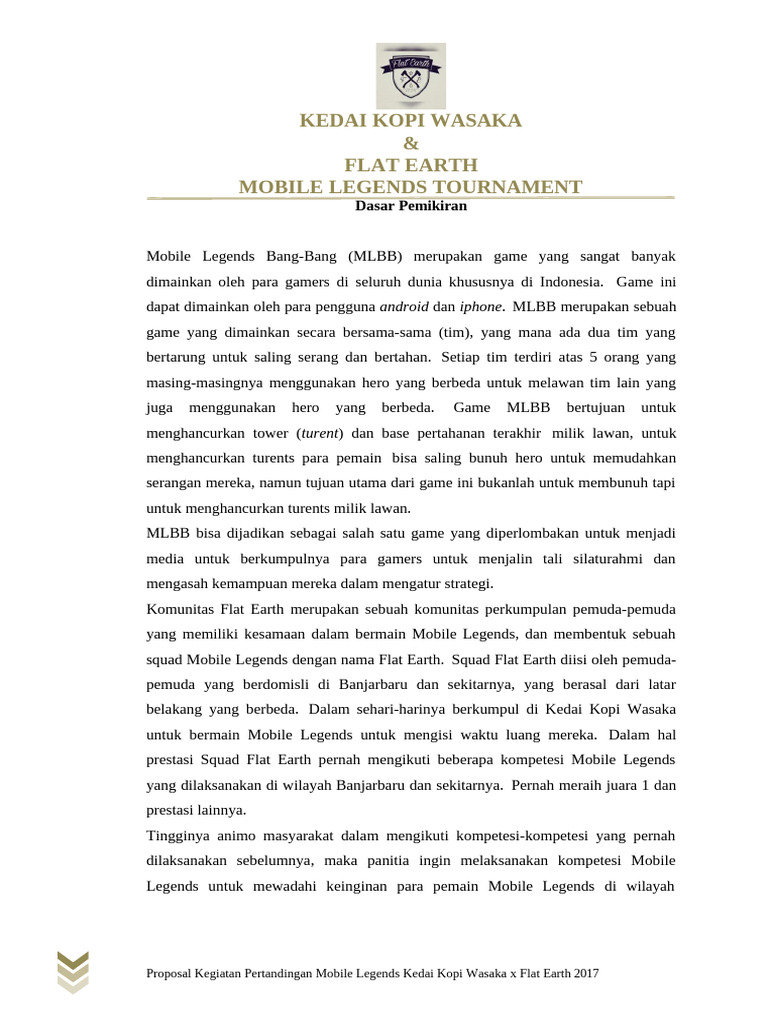 Proposal MLBB Kedai Wasaka | PDF