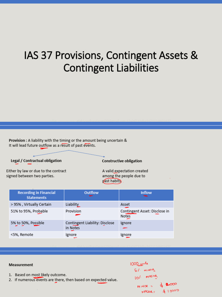 IAS 37 Provision Contingent Assets and Contingent Liabilities | PDF