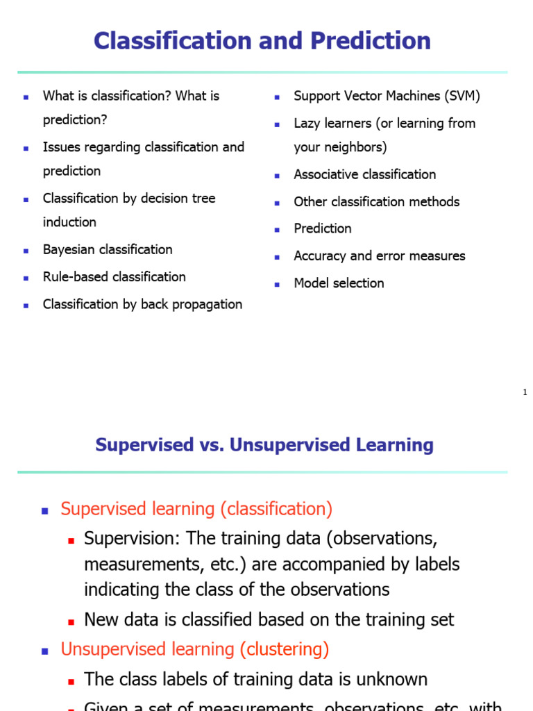 Unit III Classification Part 1 | PDF