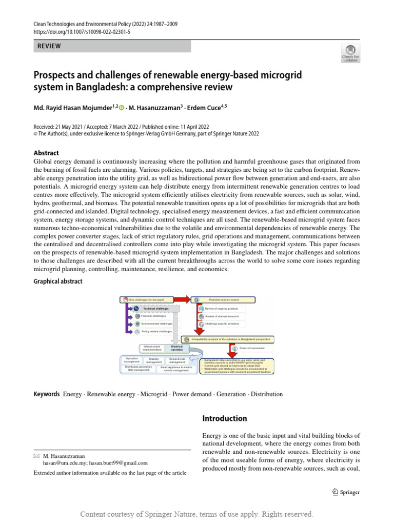 Prospects And Challenges Of Renewable Energy Based Microgrid System In