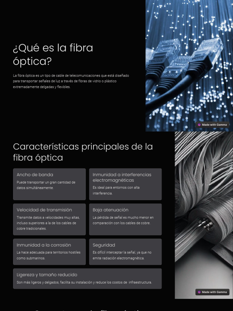 Diapositivas de La Fibra Óptica | PDF