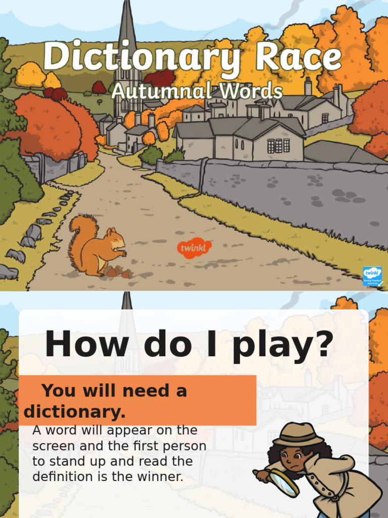 Cfe L 212 Autumn Dictionary Race Powerpoint Game English | PDF
