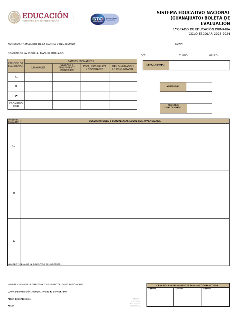 Boletas 2023-2024 Plan y Programas 2022 | PDF