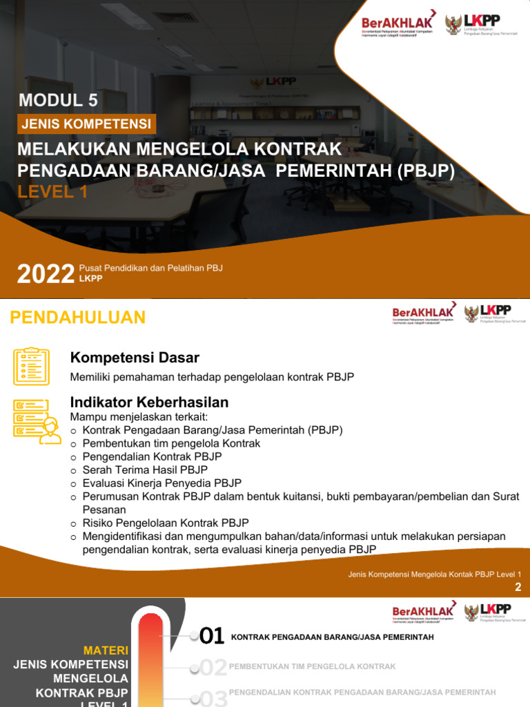 Slide Recall Modul 5 Mengelola Kontrak PBJP Level 1 | PDF
