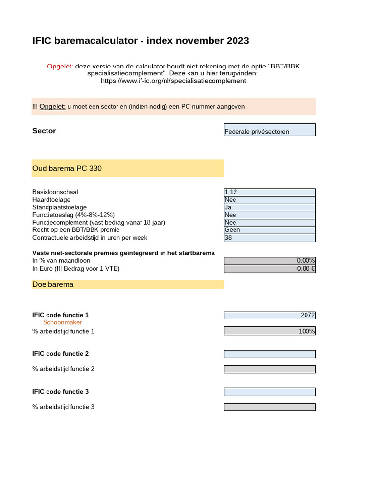 Calculator IFIC Barema - Index 01-11-2023 | PDF