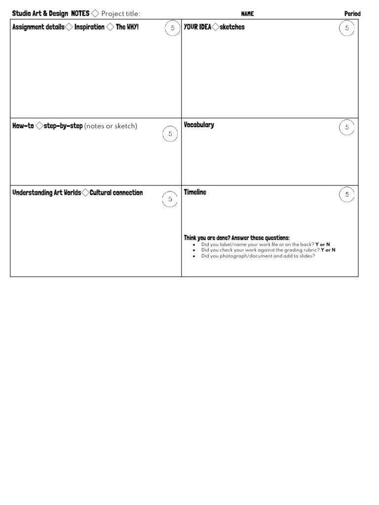 2D studio Art Notes (all projects) | PDF