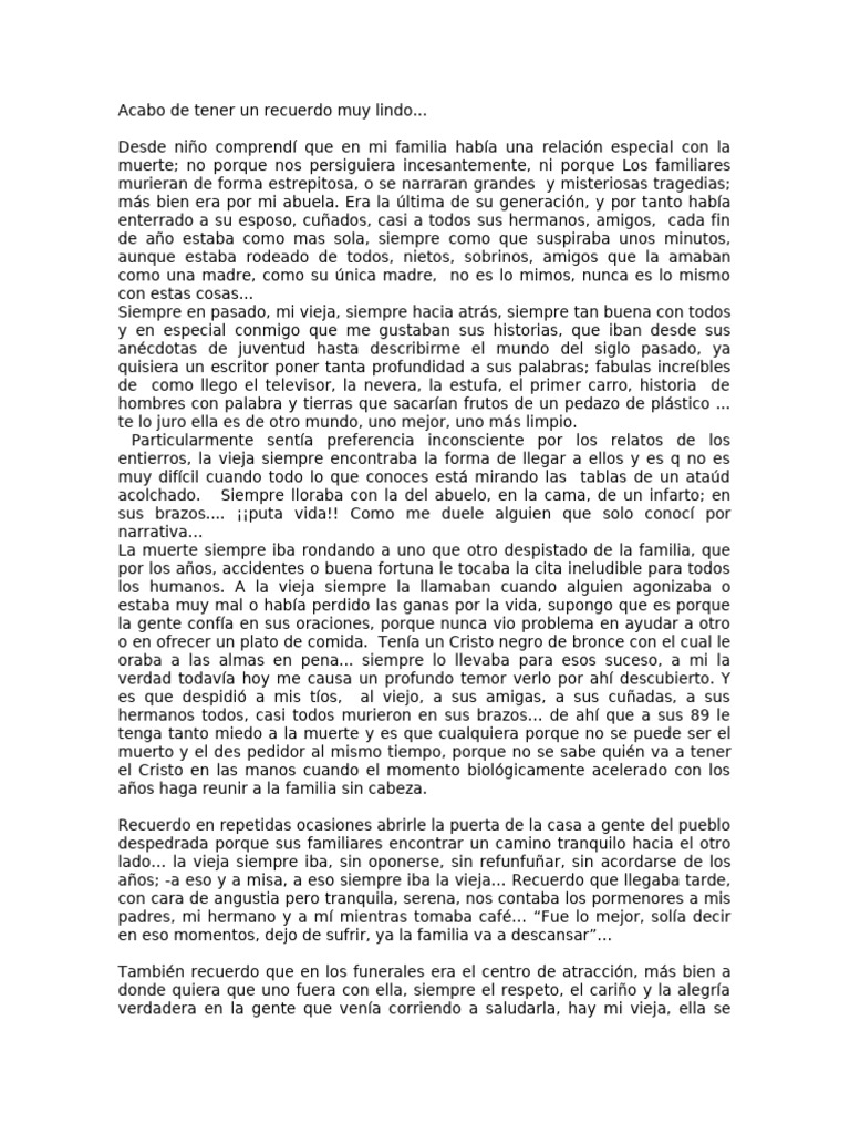 Acabo de Tener Un Recuerdo Muy Lindo | PDF