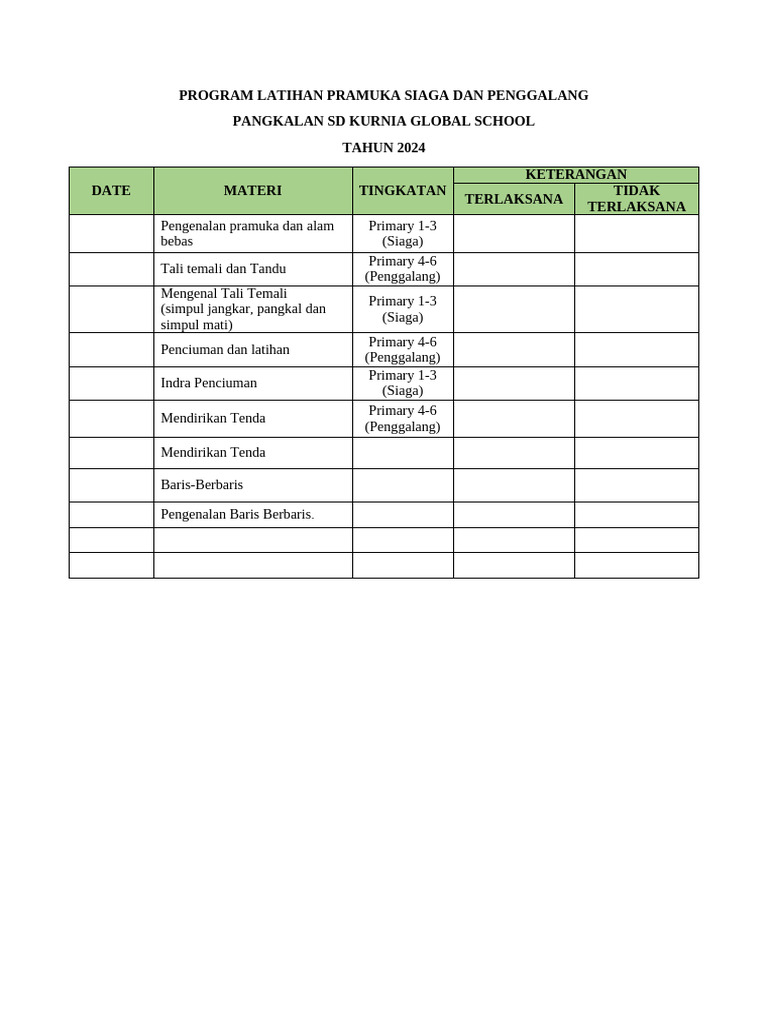 Proker Latihan 2023-2024 | PDF