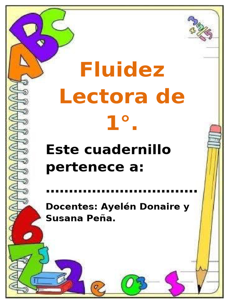 Cuadernillo de Fluidez 1° | PDF