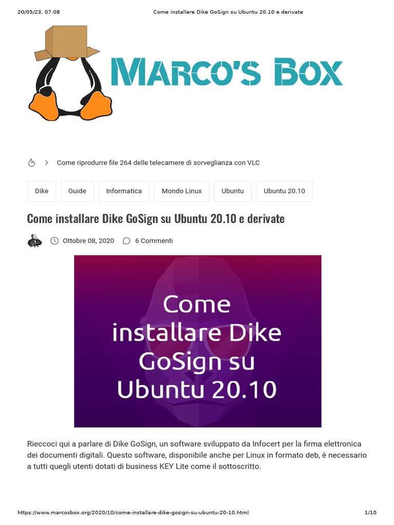 Come Installare Dike GoSign Su Ubuntu 20.10 e Derivate | PDF