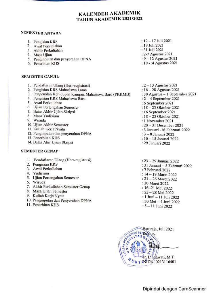 Kalender Akademik 20212022 | PDF