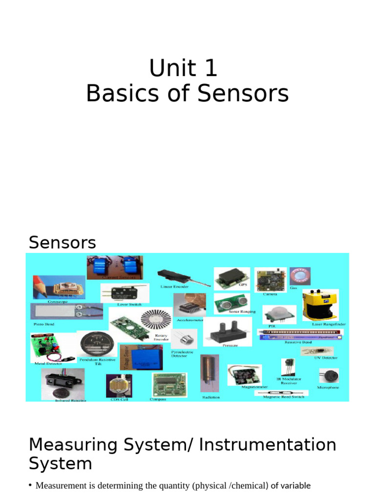Basics of Sensors Characteristics | PDF