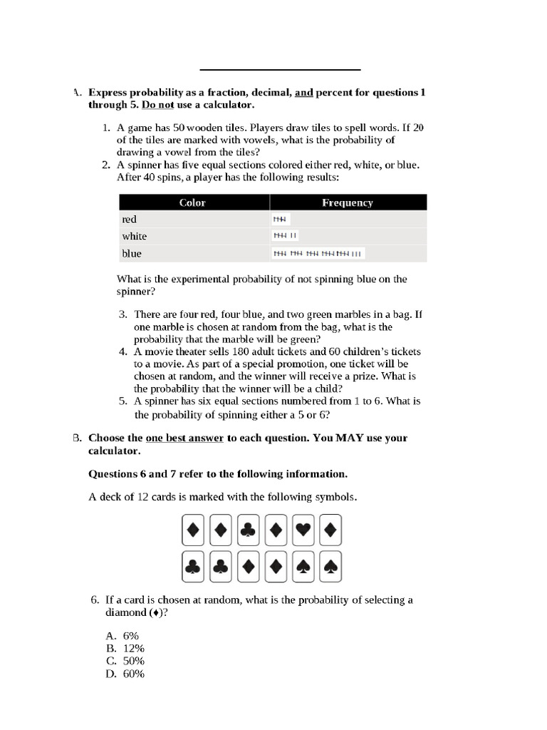 GED Probability and Counting | PDF