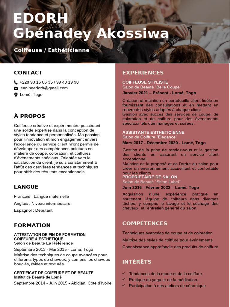296 Modele CV Coiffure | PDF