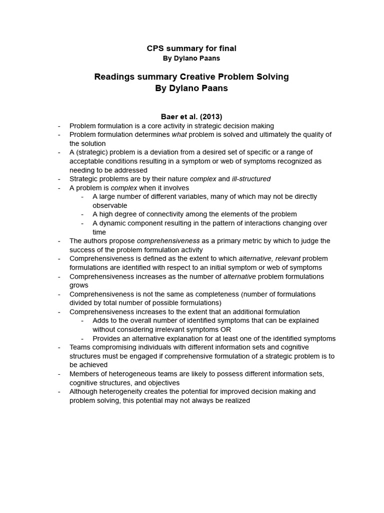 CPS Summary For Final | PDF