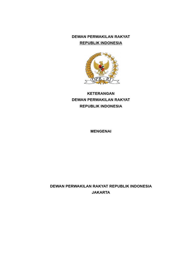 Surat Keterangan DPR | PDF