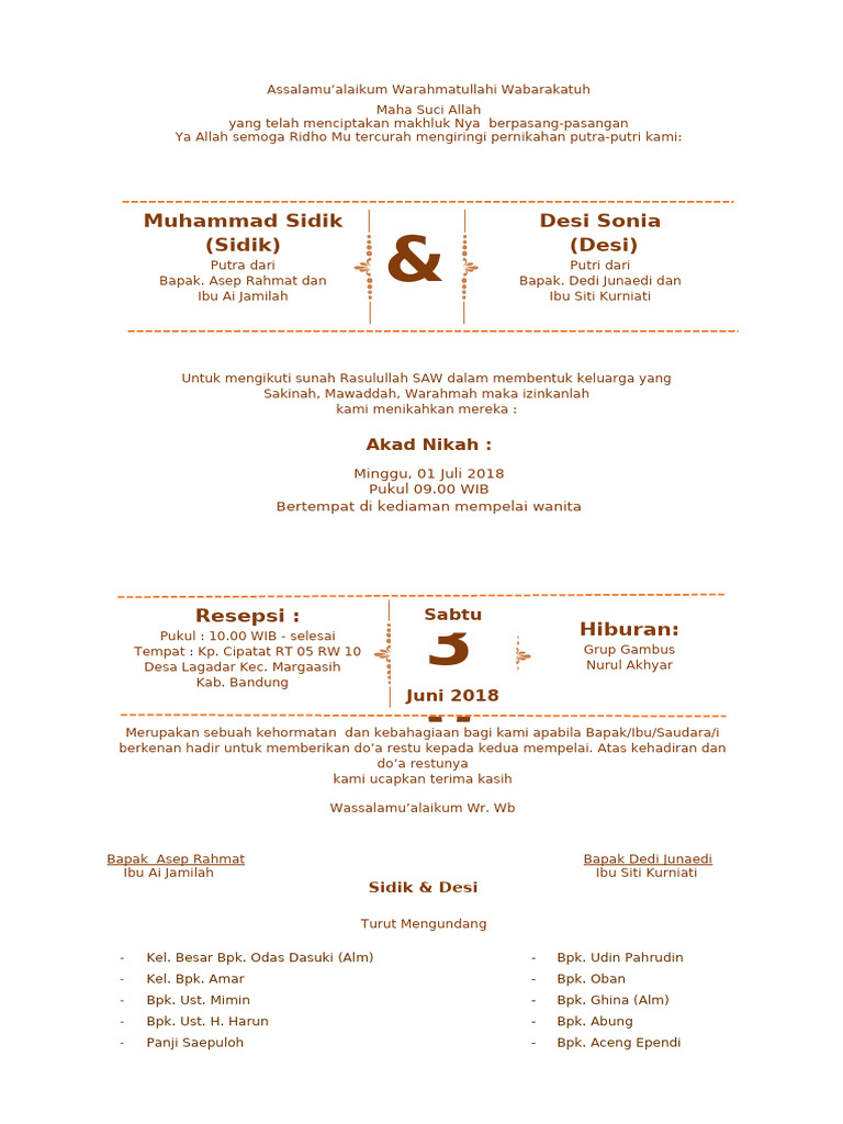 Teks Undangan Idik | PDF