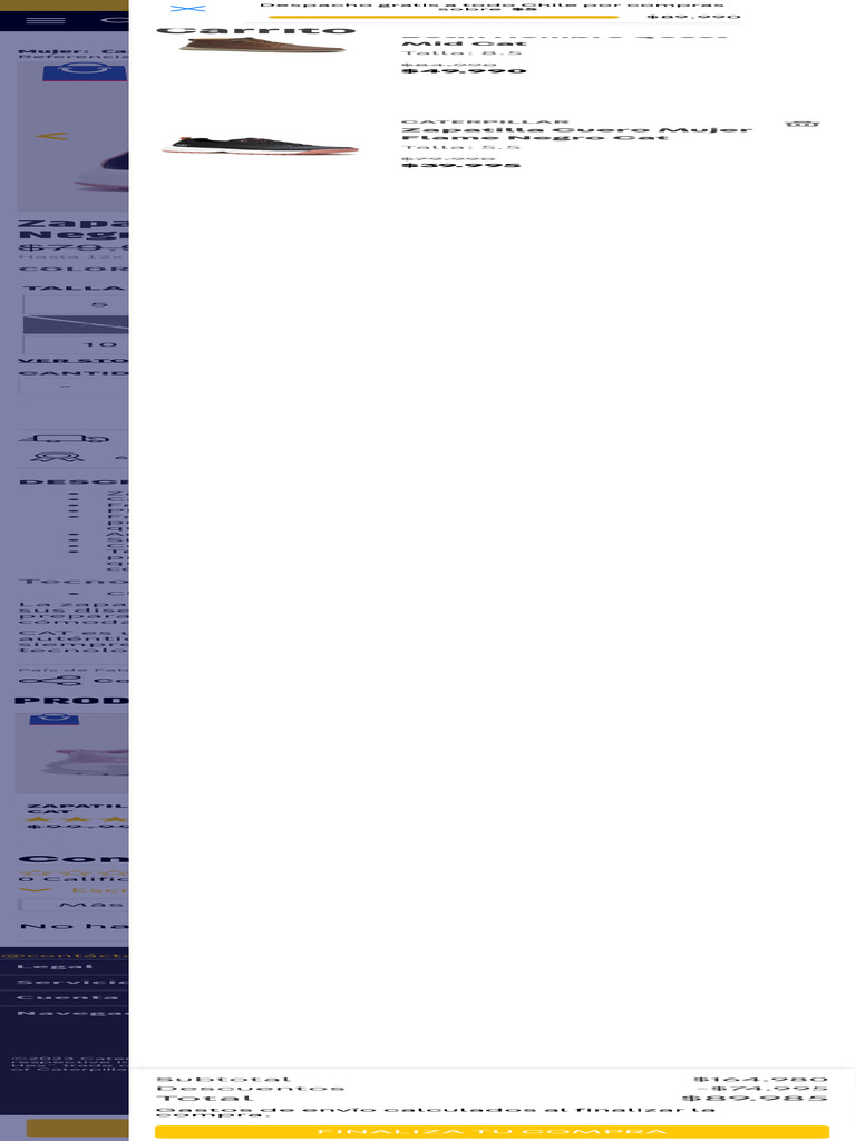 Zapatilla Cuero Mujer Flame Negro Cat-Cat Chile - Cat Tienda Oficial ...