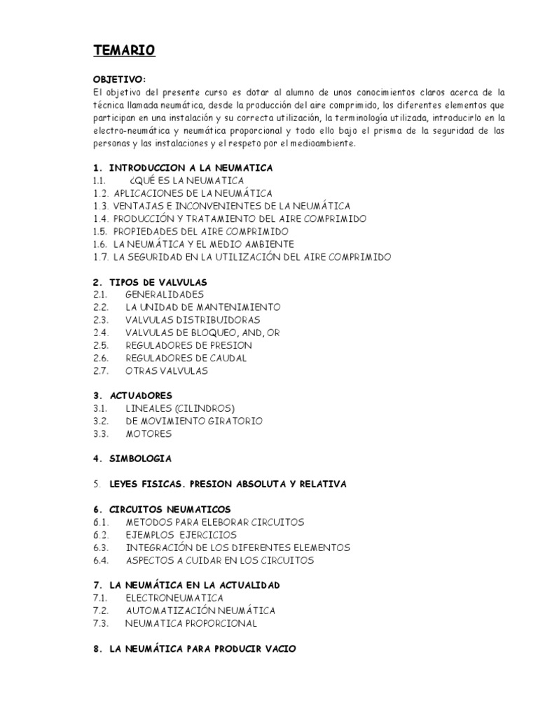 Curso Neumatica | PDF | Gases | Neumática