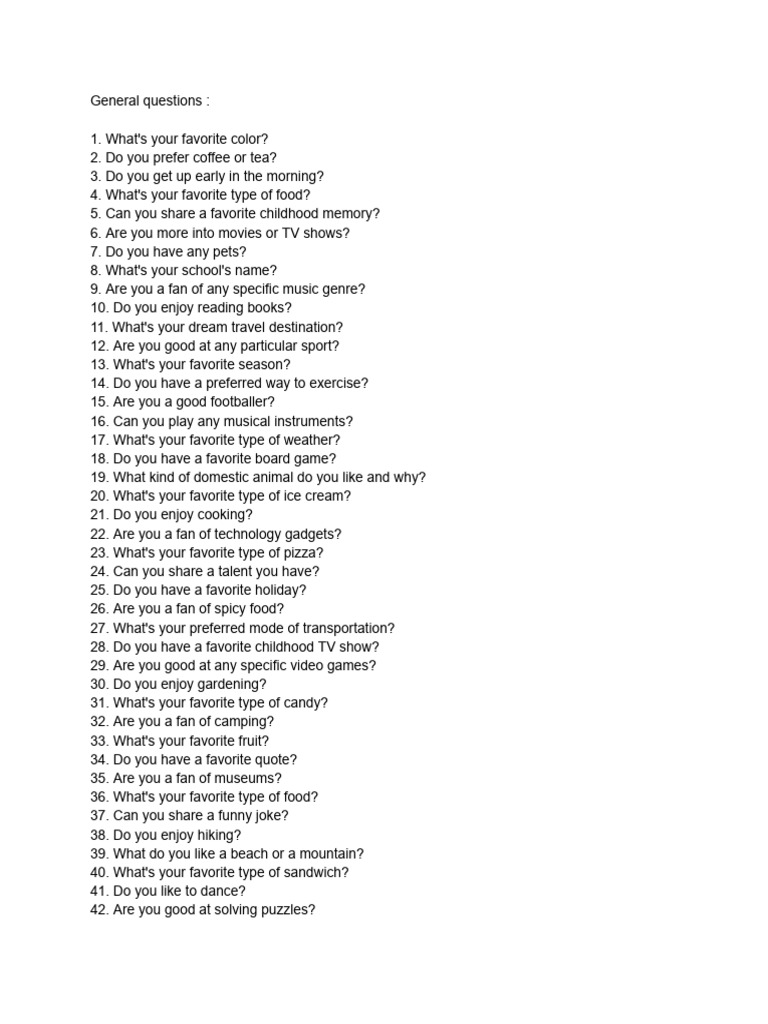 Questions and Topics For Spoken English | PDF