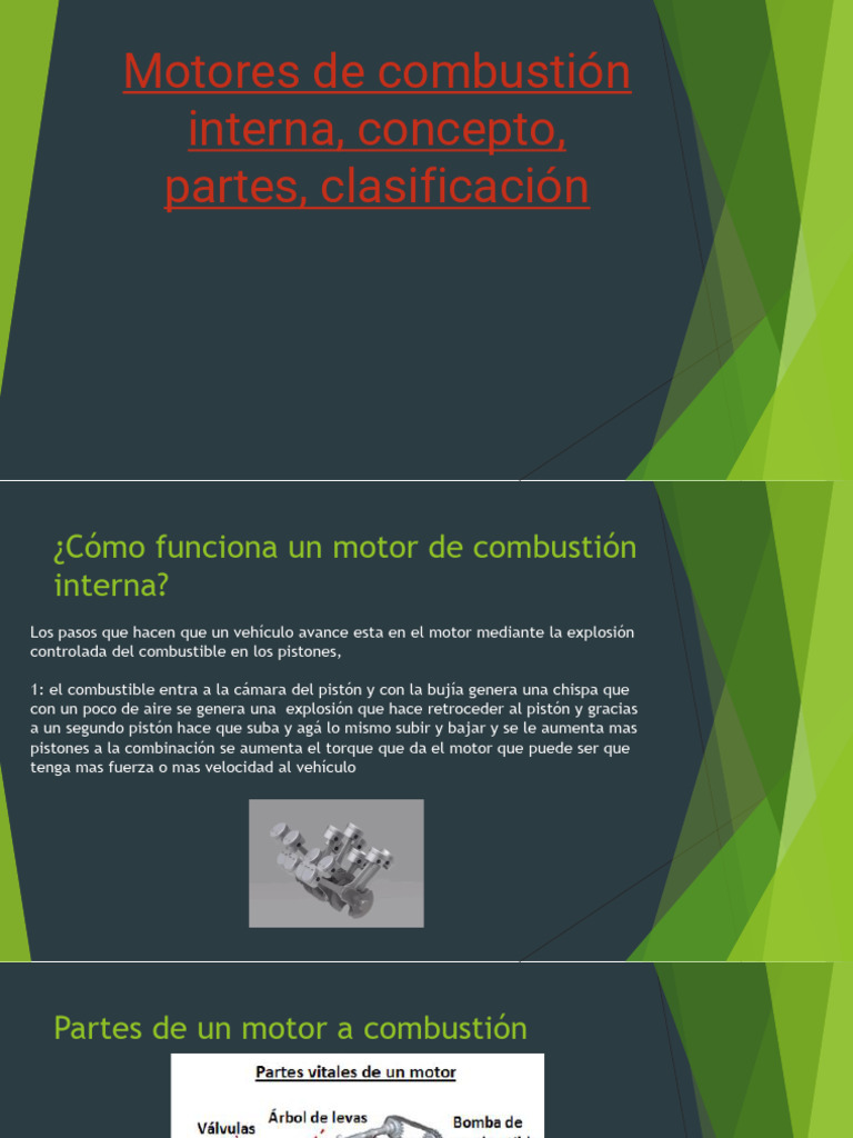 Motores de Combustión Interna, Concepto, Partes | PDF