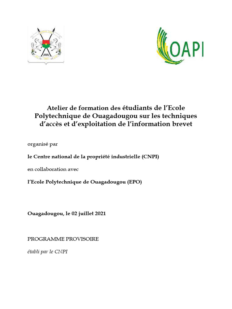 Programme Provisoir Atelier EPO | PDF
