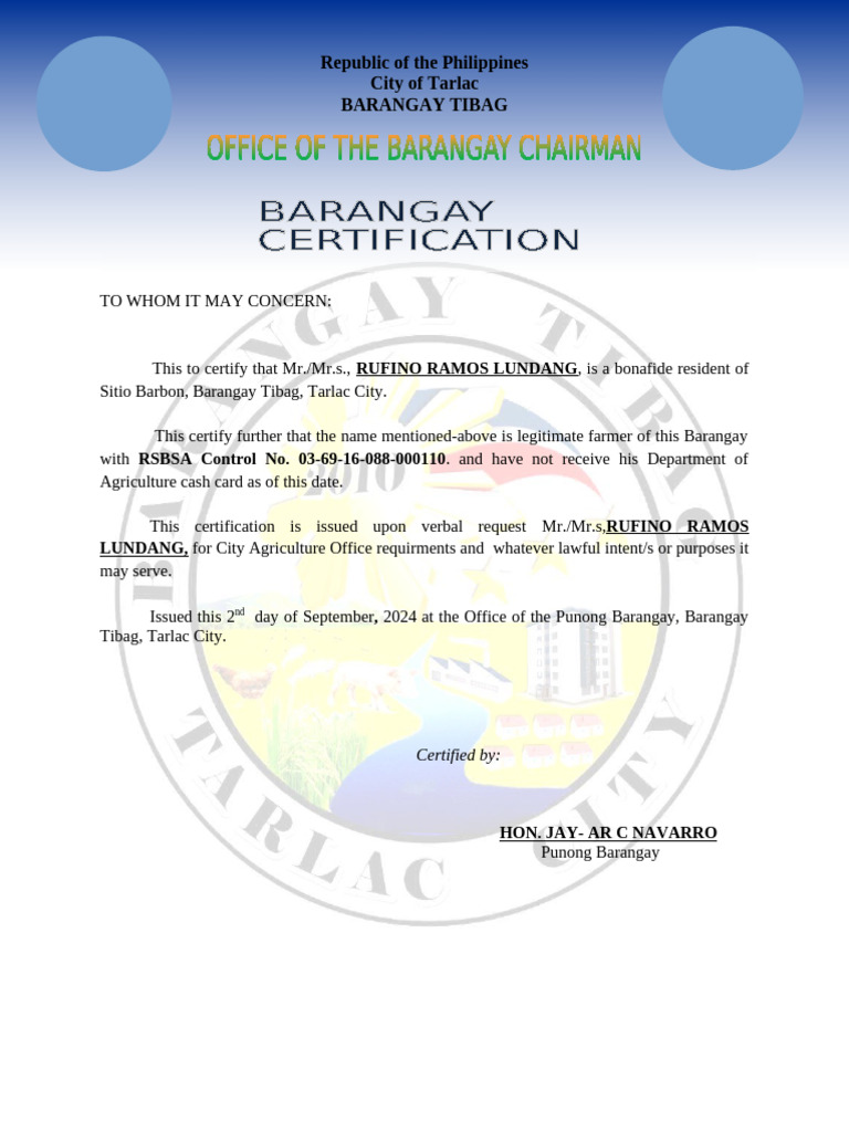 Rufino Ramos Lundang | PDF