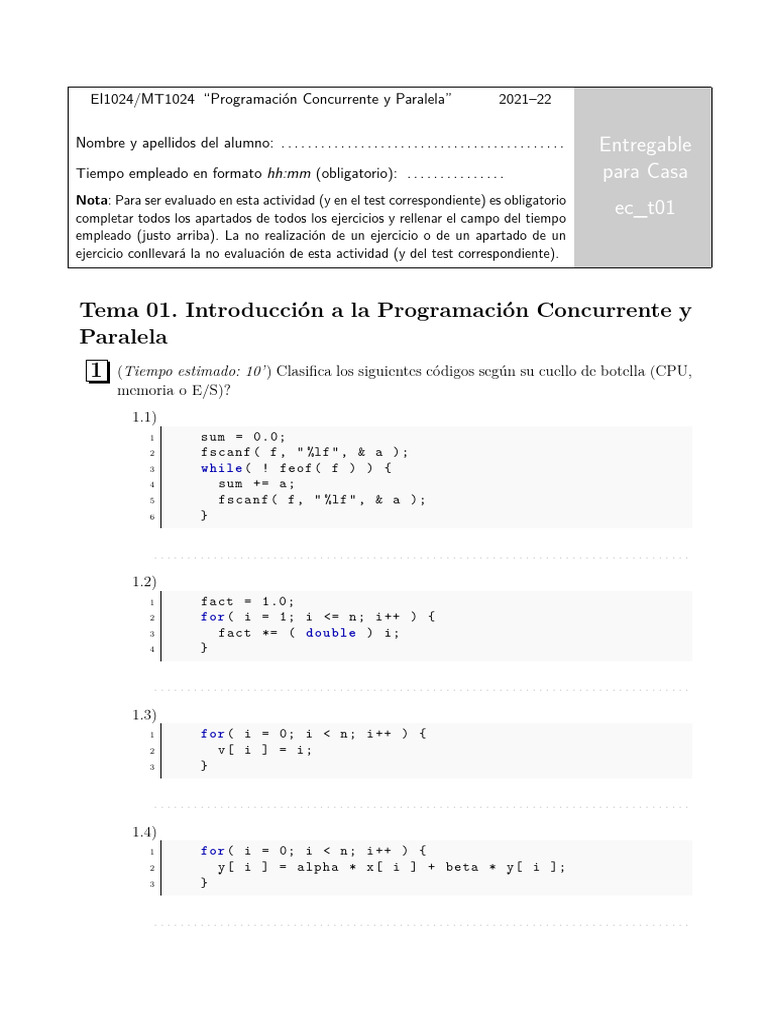 Tema 01. Introducción A La Programación Concurrente y Paralela 1 | PDF