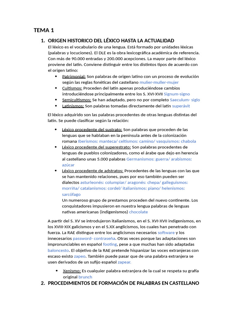 TEMA 1 lengua 2º bachillerato | PDF