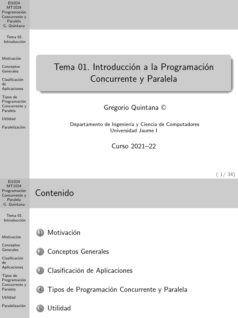 Tema 01. Introducción A La Programación Concurrente y Paralela | PDF