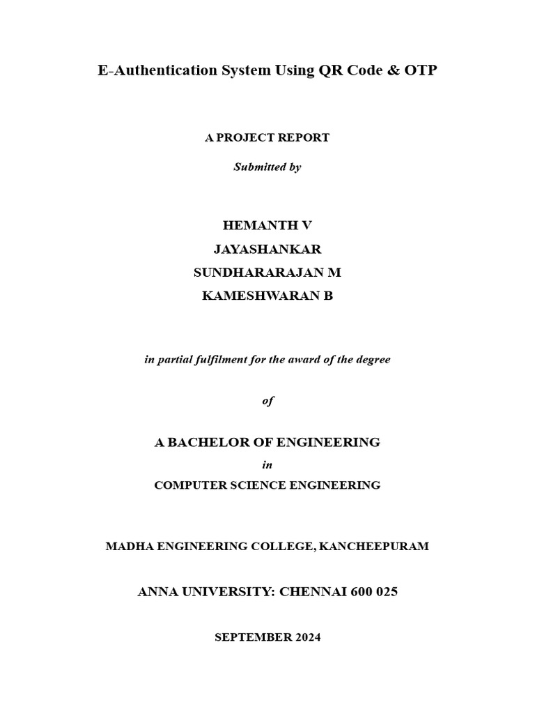 E-Authentication System | PDF