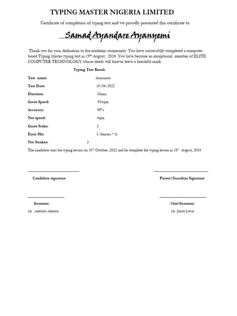 Certificate Samad | PDF