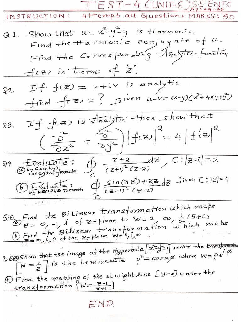 Test-4 (Se Entc) Ay24-25 | PDF