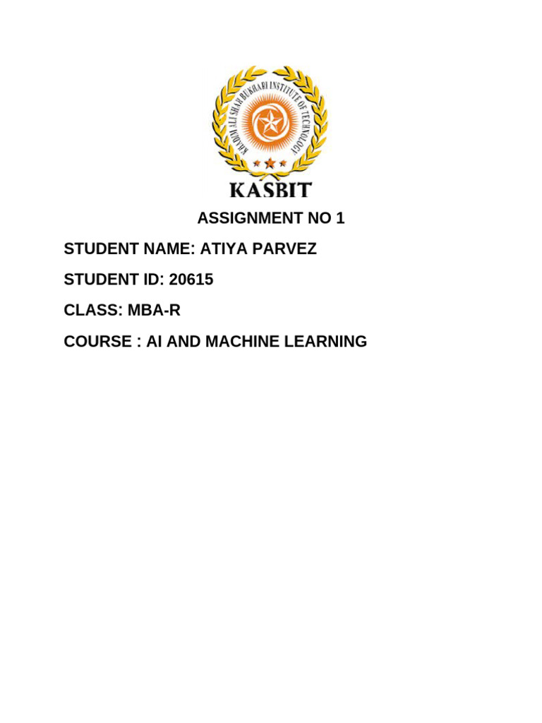 AI ASSIGNMENT NO 1 | PDF