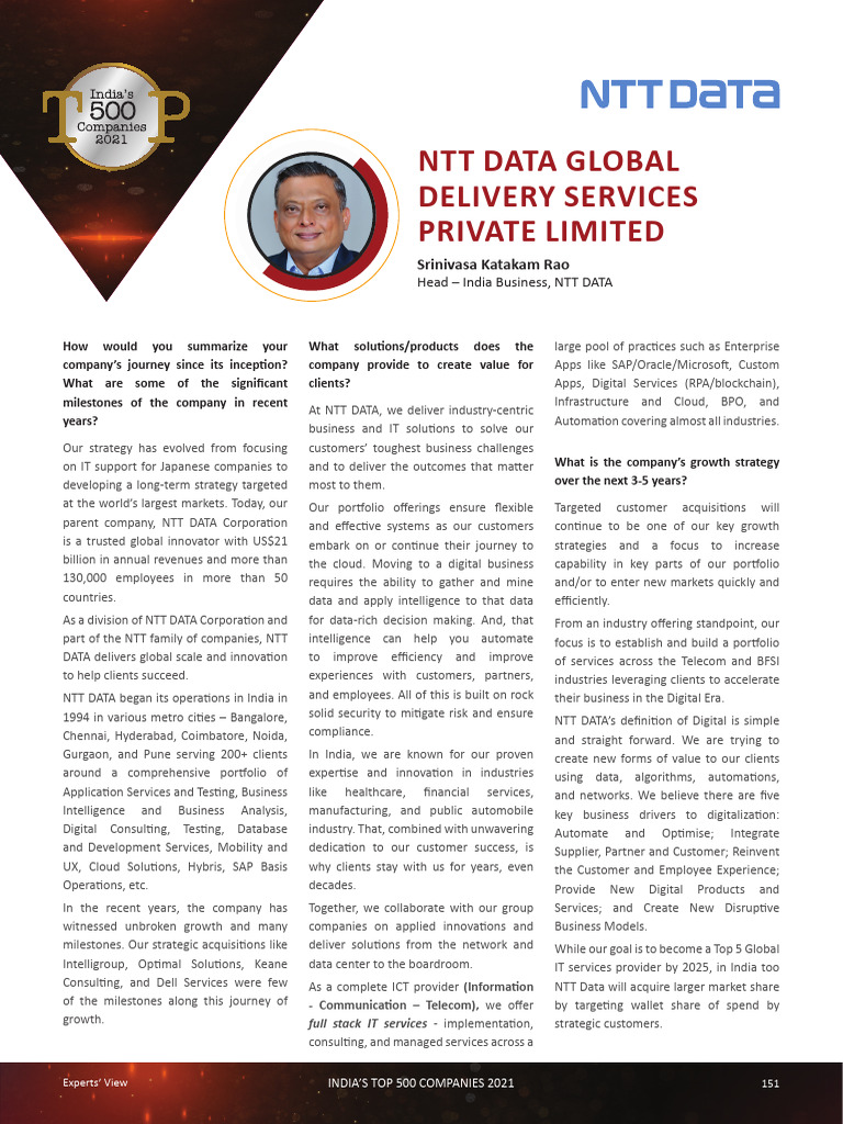 NTT DATA Global Delivery Services Private Limited | PDF
