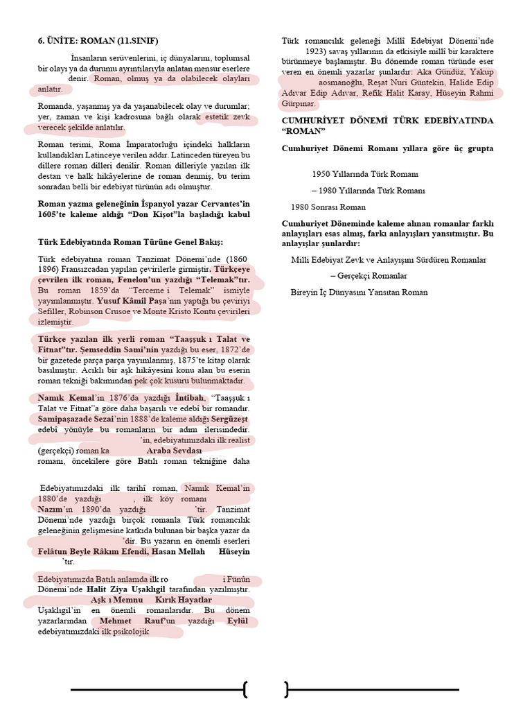 11 Tde Roman Ders Notu | PDF