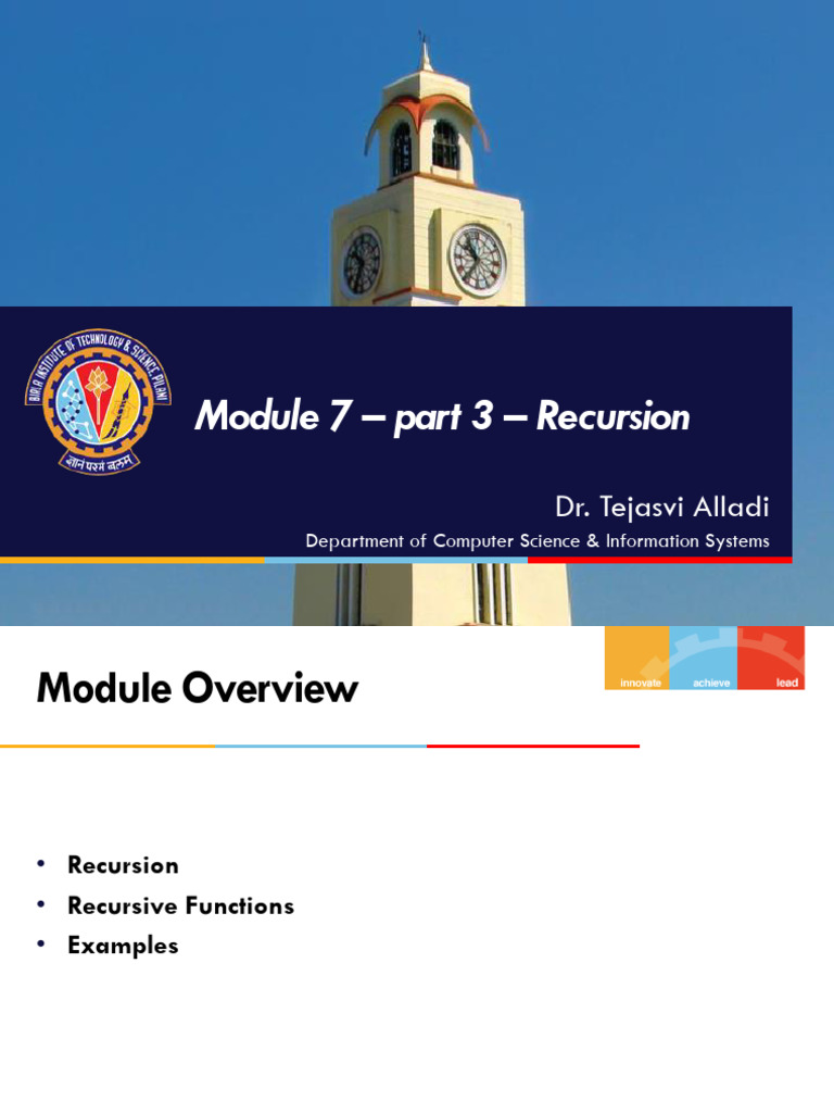 Module 7 - Part 3 - Recursion | PDF